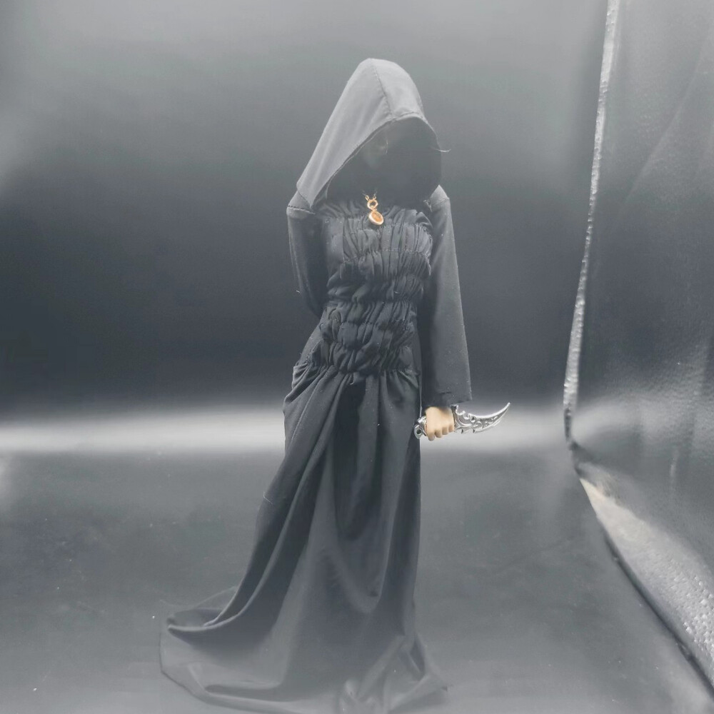 1/6 Female Black Witch Robe Clothes Set Model For 12'' Action Figure ...