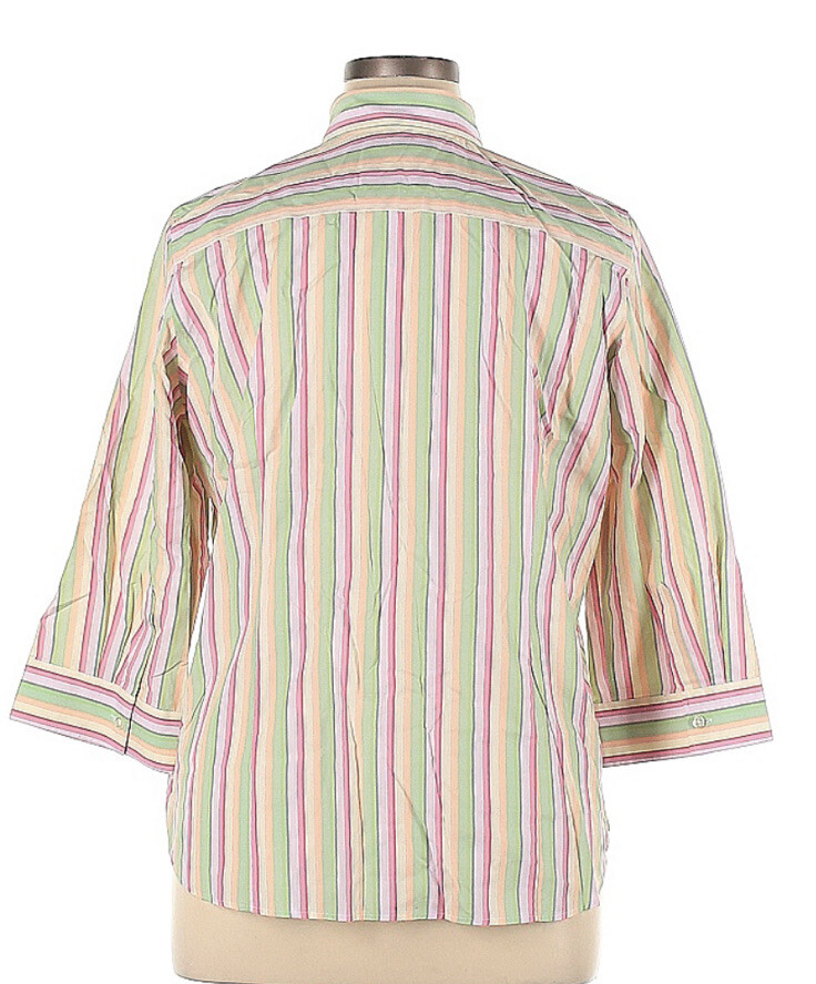 Lands End Blouse Womens Size 16W Cotton Stripe | eBay