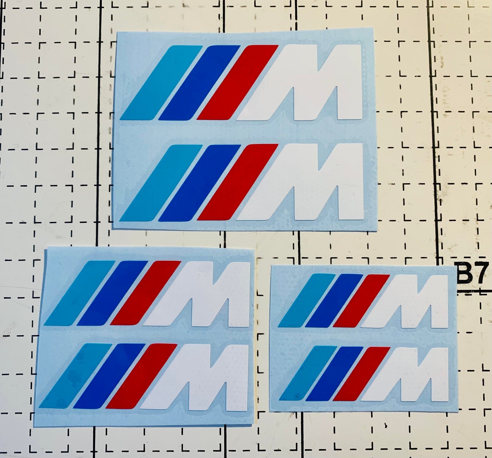 x6 BMW M Sport Badge Quality Brake Caliper Decals Stickers - White ...