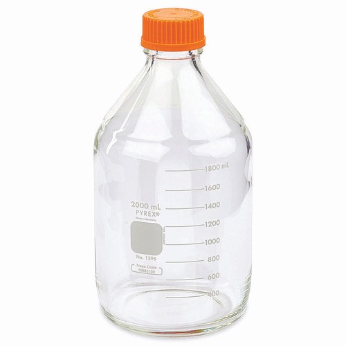 PYREX 2L Round Media Storage Bottles with Screw Cap - Clear, Pack of 10 ...