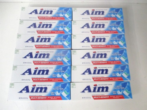 Aim 4.5 Oz. Ultra Mint Gel Cavity Protection Toothpaste 08/2026 - Lot ...