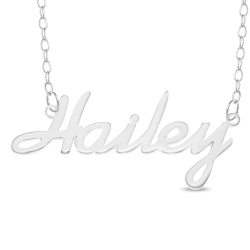 "Hailey" Name Plate Necklace Pendent Sterling Silver chain Personalized ...