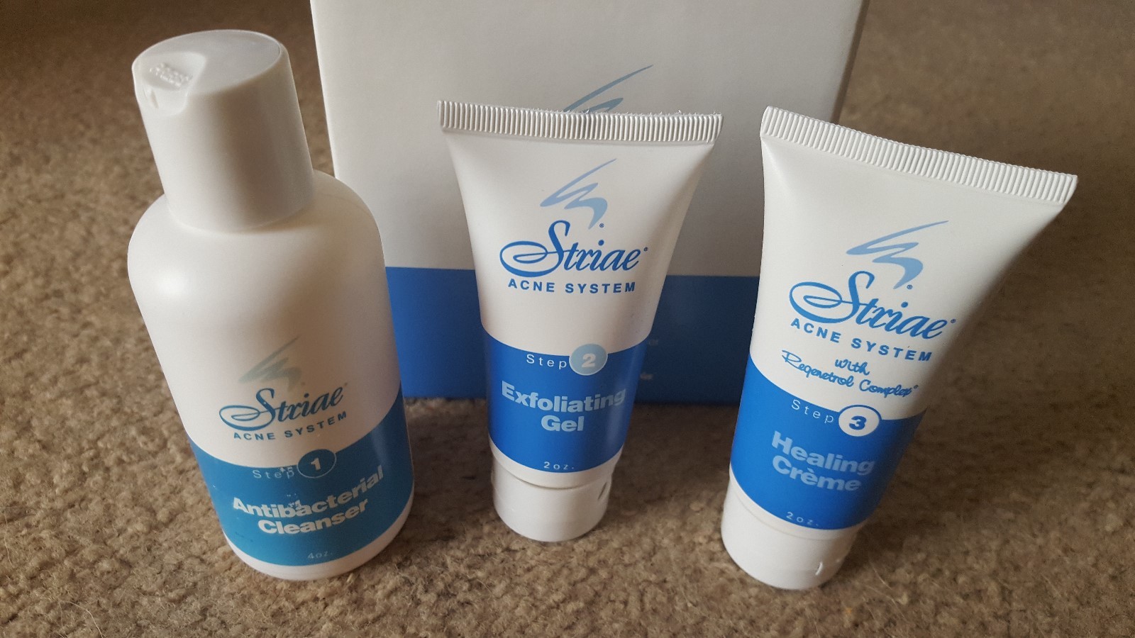 Striae Acne System - Anticbacterial Cleaner, Exfoliating Gel and ...