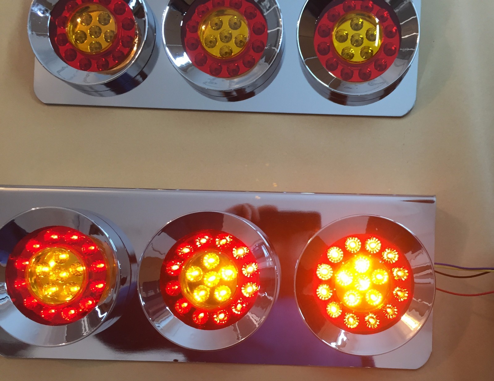 # 2x Rear Stainless Steel Base 24V LED Lamps Recovery Lights Lorry ...