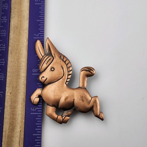 Vintage 1960's Copper Prancing Baby Donkey Burro Pony Pin Brooch | eBay