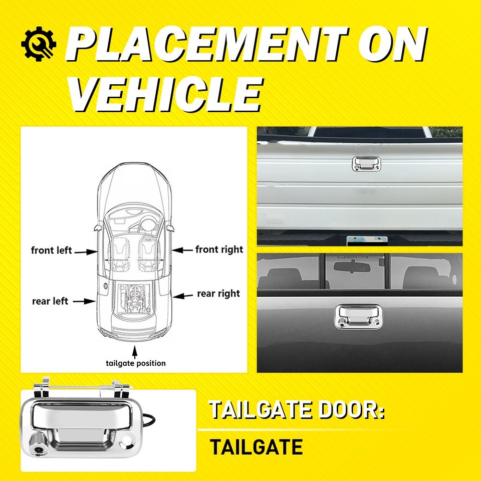 For Ford F150-F550 2004-2014 Chrome Tailgate Latch Handle Rear Back up ...