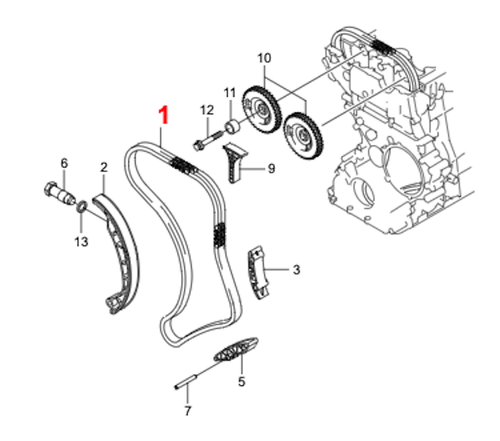 SSANGYONG REXTON TIMING CHAIN KIT 2.7 DIESEL 2007-2012 GENUINE ...