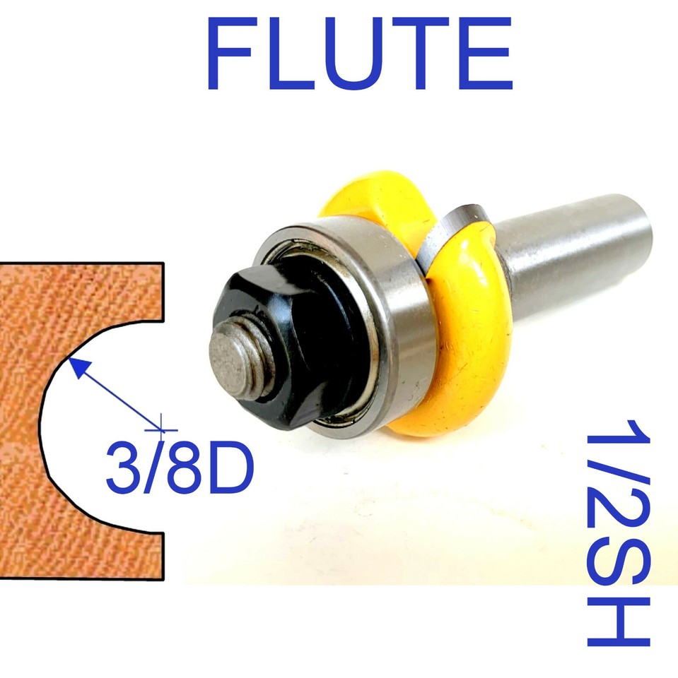 1pc 1/2" shank 3/8" Diameter w/Top Bearing Flute Router Bit | eBay
