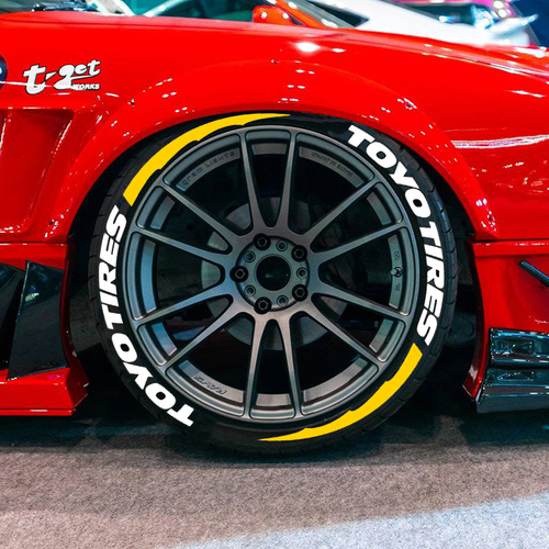 TOYO TIRES Tire Lettering Sticker 1.20" For 15"-24" Tires With Yellow ...