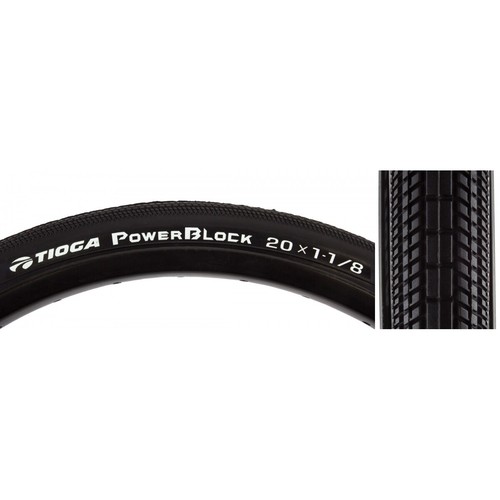 Tioga RP Powerblock Tire 20 X 1-1/8 Wire Black Sidewall - BCIR0855 for ...