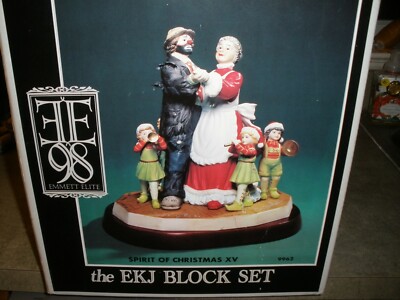 Emmett Kelly EKJ Block Set Spirit of Christmas XV Figure w/ COA RARE ...