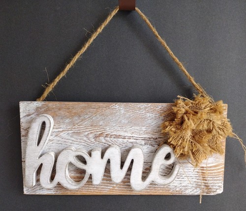 LOWER $ Rustic Look Whitewashed Wood & Burlap Plaque Sign Hanging Gift ...
