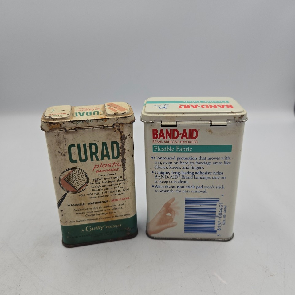 Vintage Band-Aid & Curad Collectable Adhesive Bandage Tins | eBay