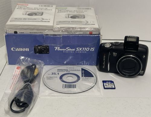 Canon PowerShot SX110 IS 9MP Digital Camera w/ SD Memory Card TESTED ...