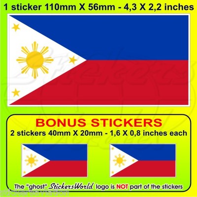 PHILIPPINES Philippine Flag Pilipinas 110mm(4,3") Vinyl Sticker Decal ...
