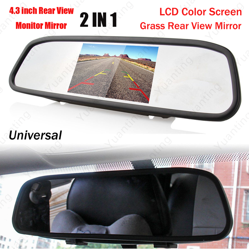 4.3" Mirror LCD Monitor + Car Rear View Kit Night Vision Reversing ...