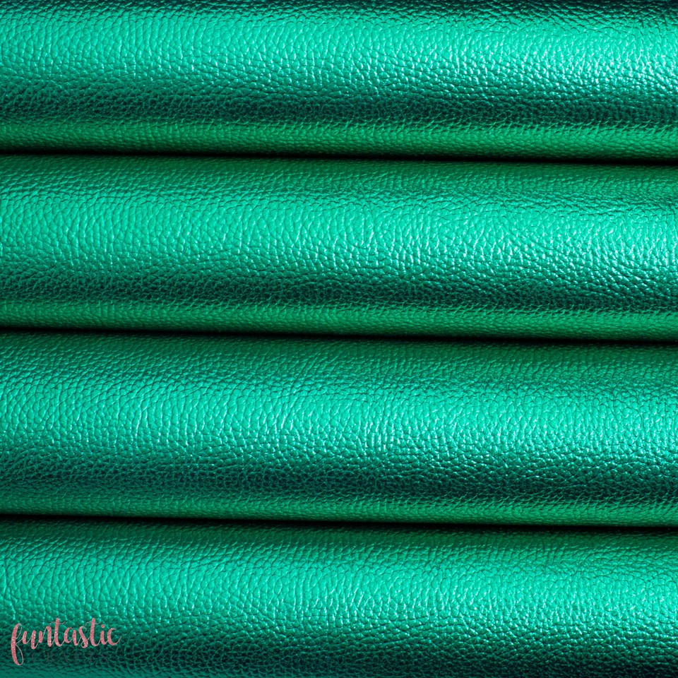 Textured Metallic Leatherette Fabric - Shiny Faux Leather for Crafts ...