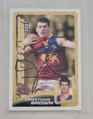 Signed AFL Best And Fairest Gold Brisbane Lions - Jonathan Brown Card ...