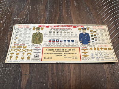 1941 "ARMY NAVY: HOW TO IDENTIFY THEM" INK BLOTTER Russell Hopkins ...