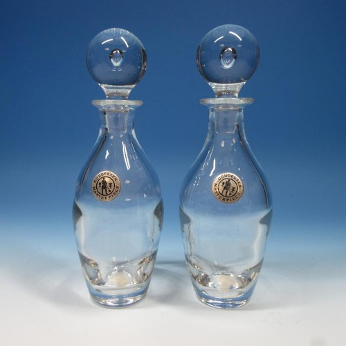 Pair of Gunderson Glass Foil Label Masterpiece Pairpoint Decanter - 8¼ ...