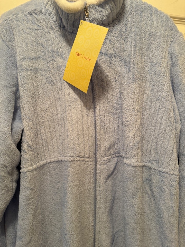 Vintage NWT Stan Herman for QVC Full Zip PeriwinklChenille Robe House ...