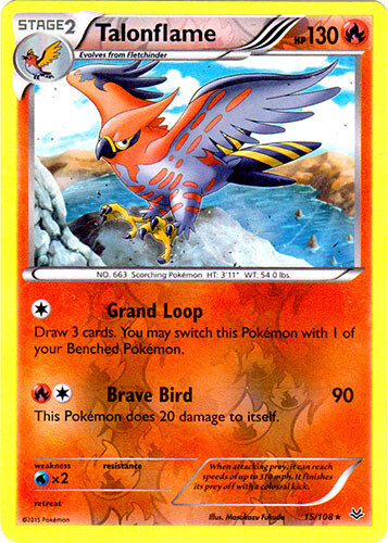 1x (EX) Talonflame - 15/108 - Rare - Reverse Holo XY Roaring Skies ...