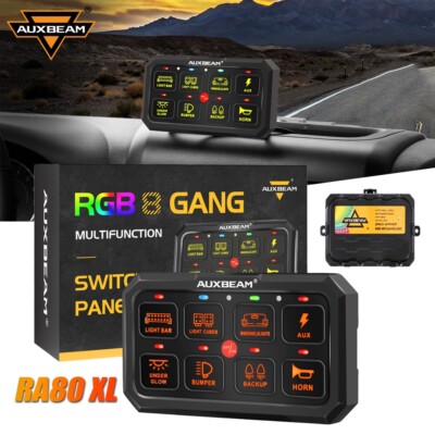 AUXBEAM 8 Gang RGB Switch Panel Control Led Light Bar Pods RA80 XL ...
