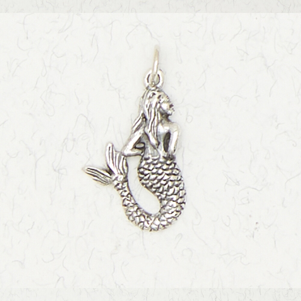 Tiny Mermaid-.925 Sterling Silver Ocean Cryptid Creature Pendant ...