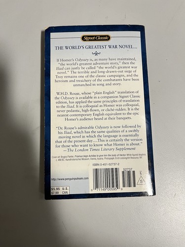 The Iliad by Homer (Translated by W.H.D. Rouse) Signet Classic ...