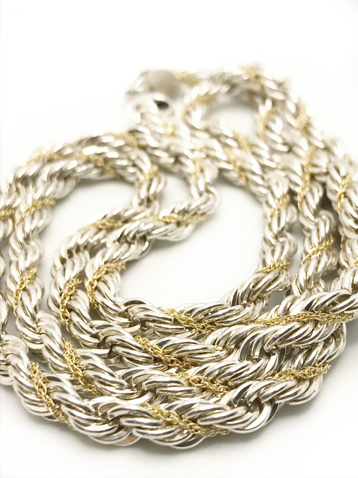 Tiffany & Co. 18KYG & SS Twist Rope Chain Necklace 18" | eBay