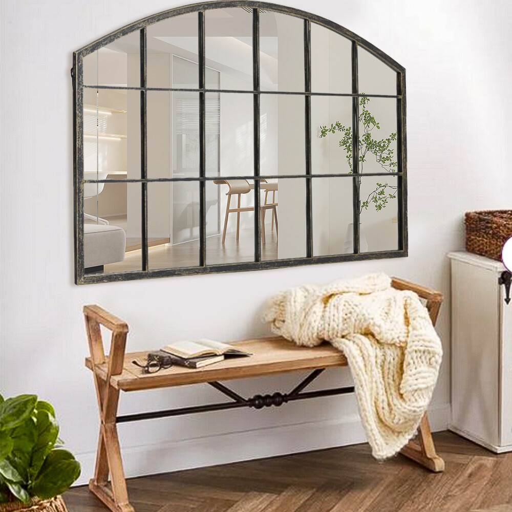 Rustic Home Decor Mirrors 23"x35" Brown Rectangle Wood Wall
