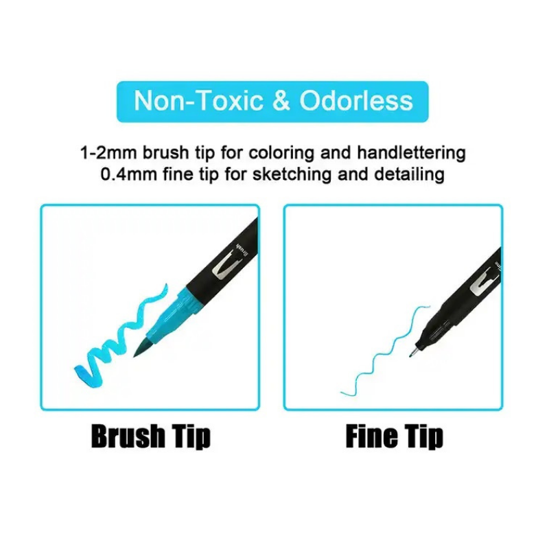 120 Color Dual Tip Art Pen Fine and Brush Tip Markers for Adults & Kids ...