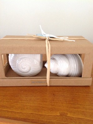 BLUE SKY CLAYWORKS White "SHELLS" SALT & PEPPER SHAKERS | eBay