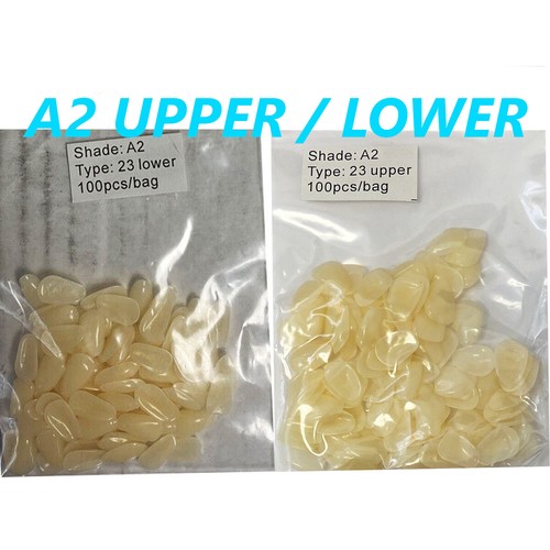 100 Pcs Dental Ultra-Thin Veneers Resin Teeth A1-A2-A3 Shade Upper ...