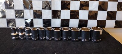 CRAFTSMAN 11pc Short 1/2 SAE 12pt Short socket set OPEN BOx | eBay