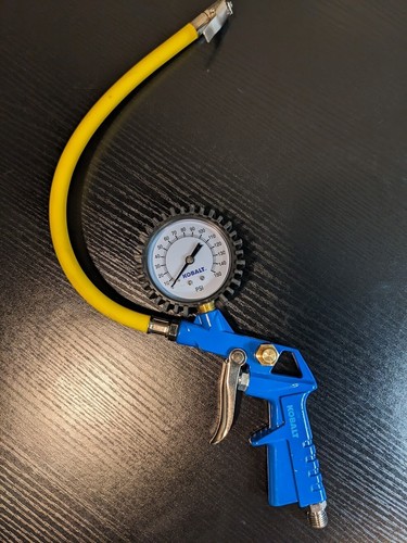 Kobalt Inflator Gun, blue air pressure tire gauge w/ clamp, open box ...