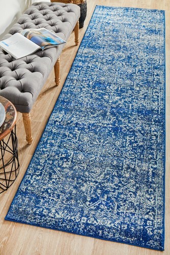 Hallway Runner Rug Navy Hall Runner Traditional Carpet Mat New 3 Sizes ...