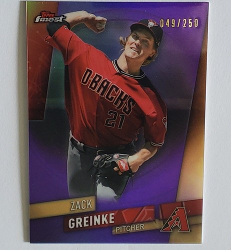 ZACK GREINKE 2019 Topps Finest Baseball Card #80 Purple Refractor 049/ ...