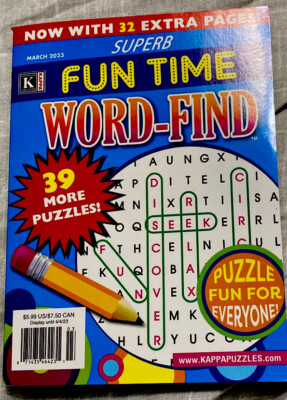 Revistas fun time Now With 32 Extra Pages SUPERB word -find Puzzle | eBay