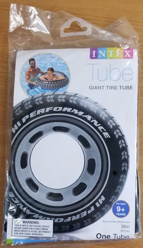 Intex 59252 Donut-Shaped 36" Inflatable Pool Floater (Black) Set of 2 ...