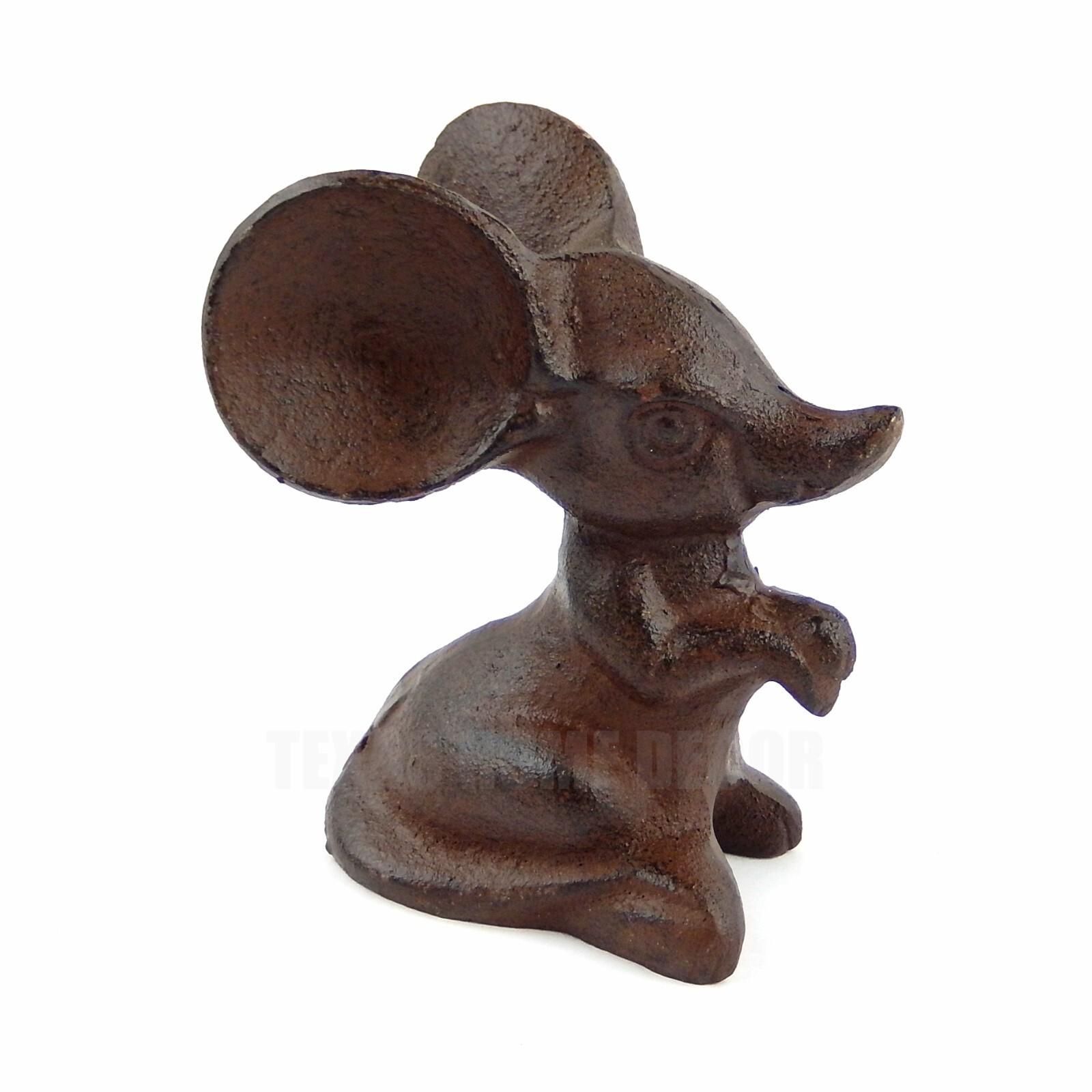 Big Ears Mouse Rodent Figurine Statue Rustic Brown Cast Iron 4 3/4 ...
