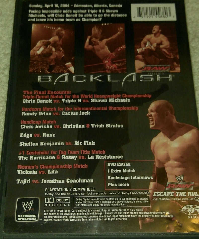 Raw WWE Backlash DVD 651191558803| eBay