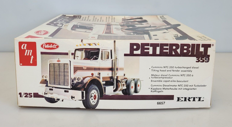 1983 AMT Ertl Peterbilt 359 1/25 Scale Semi Truck Plastic Model Kit ...