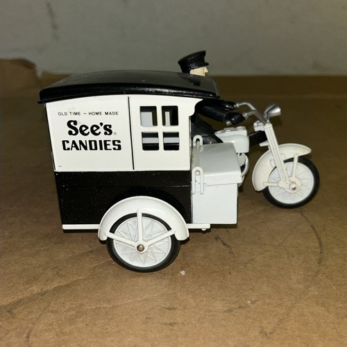 Vintage See's Candy Candies HARLEY MOTORCYCLE w/ Delivery Side Car ...