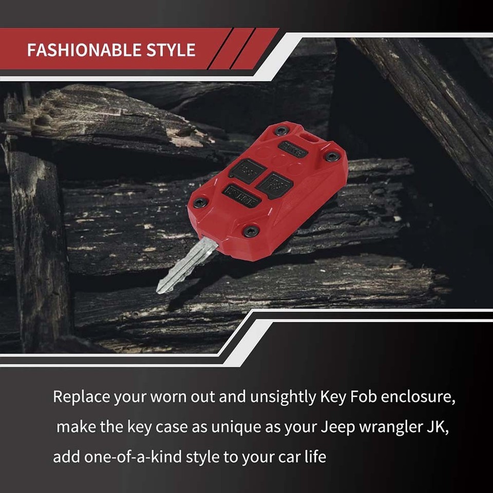 Fit For JK Accessories Car Key Fob Case Cover for Jeep Wrangler JK 2007 ...