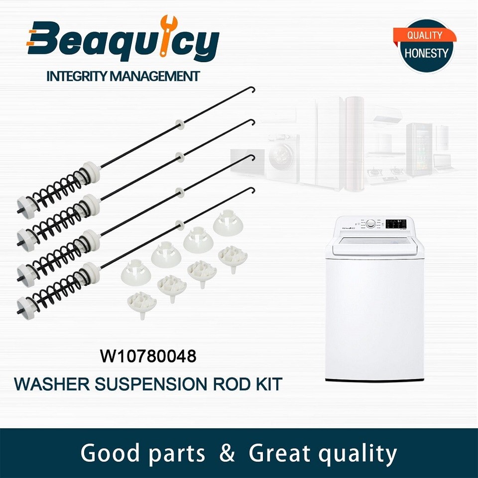W10780048 Washing Machine Suspension Rods Kit (4 Packs) for Whirlpool ...