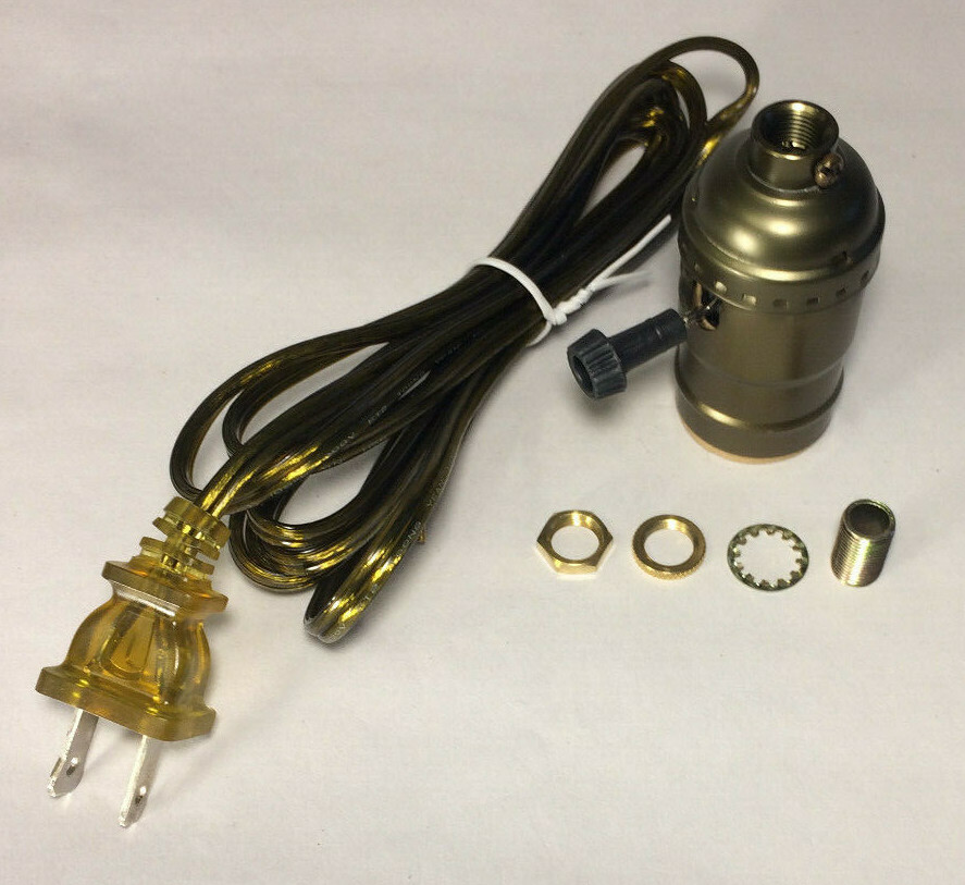 Vintage Table Lamp Rewiring Kit, Antique Brass 3-Way Socket, Antique ...