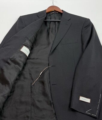 CANALI New Label Solid Black Two Button Suit Jacket Size 42 R #292 | eBay