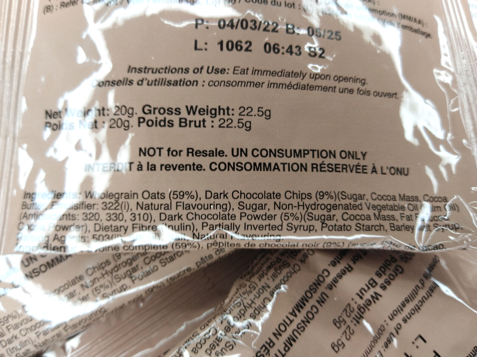 40 x British Ration Pack MRE Chocolate Biscuits - Camping - Hiking ...