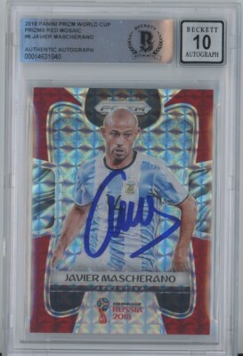 2018 Panini Prizm World Cup Red #6 Signed Javier Mascherano Beckett Grade 10 | eBay